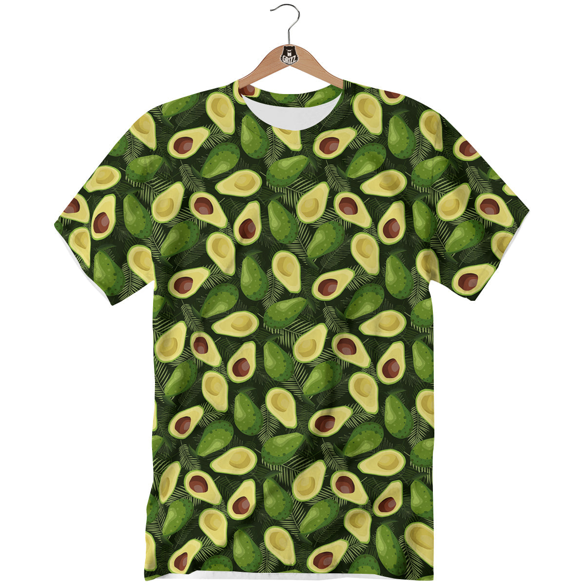 Avocado Half Cut Print Pattern T-Shirt