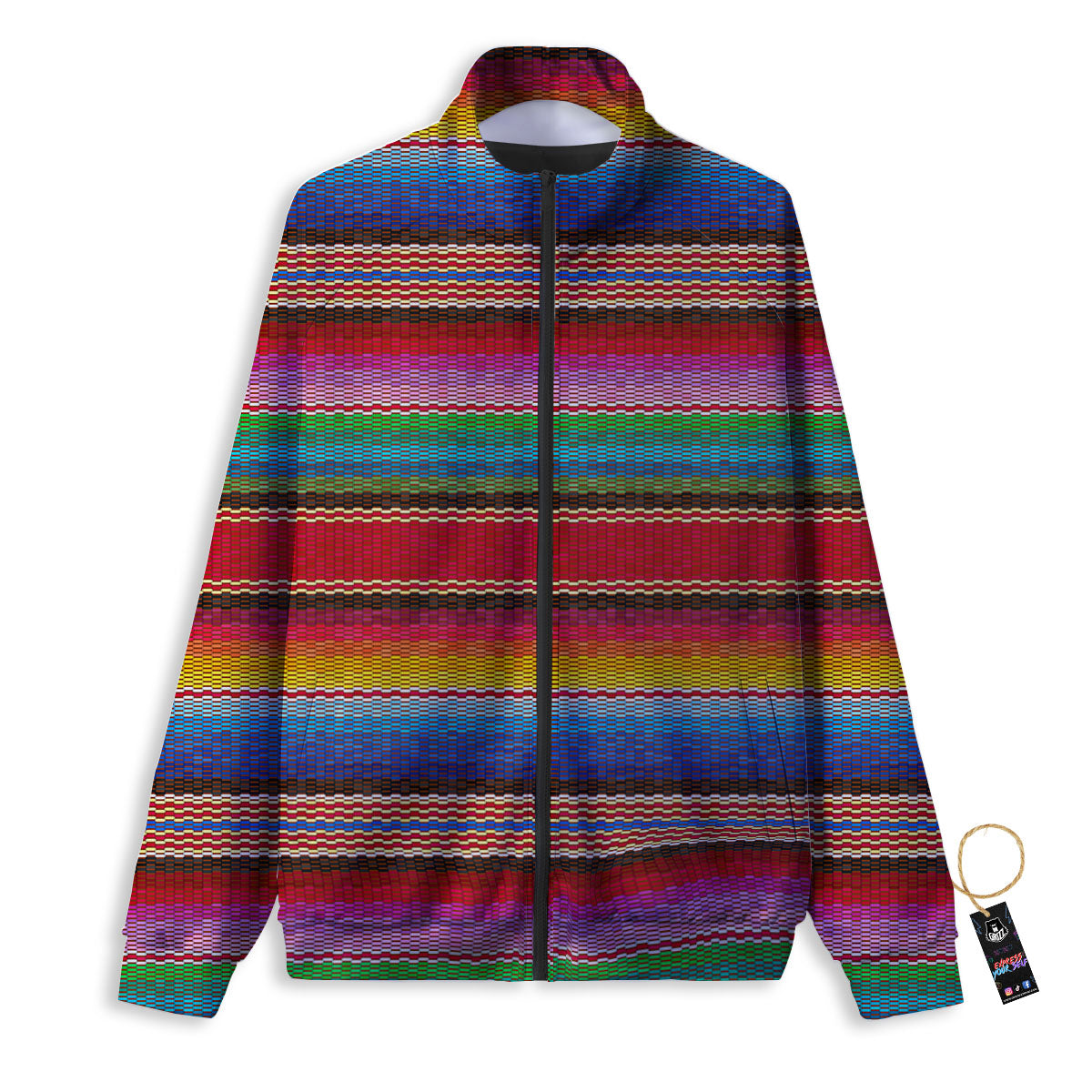 Blanket Mexican Colorful Print Pattern Track Jacket