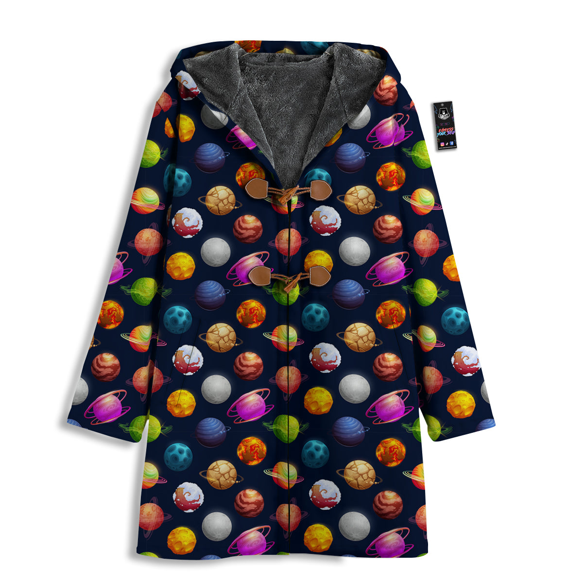 Cartoon Futuristic Planets Colorful Print Pattern Men's Windbreaker Jacket