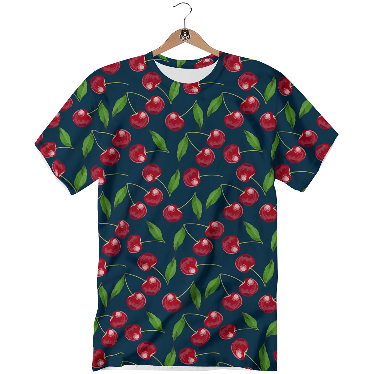 Cherry Red Print Pattern T-Shirt
