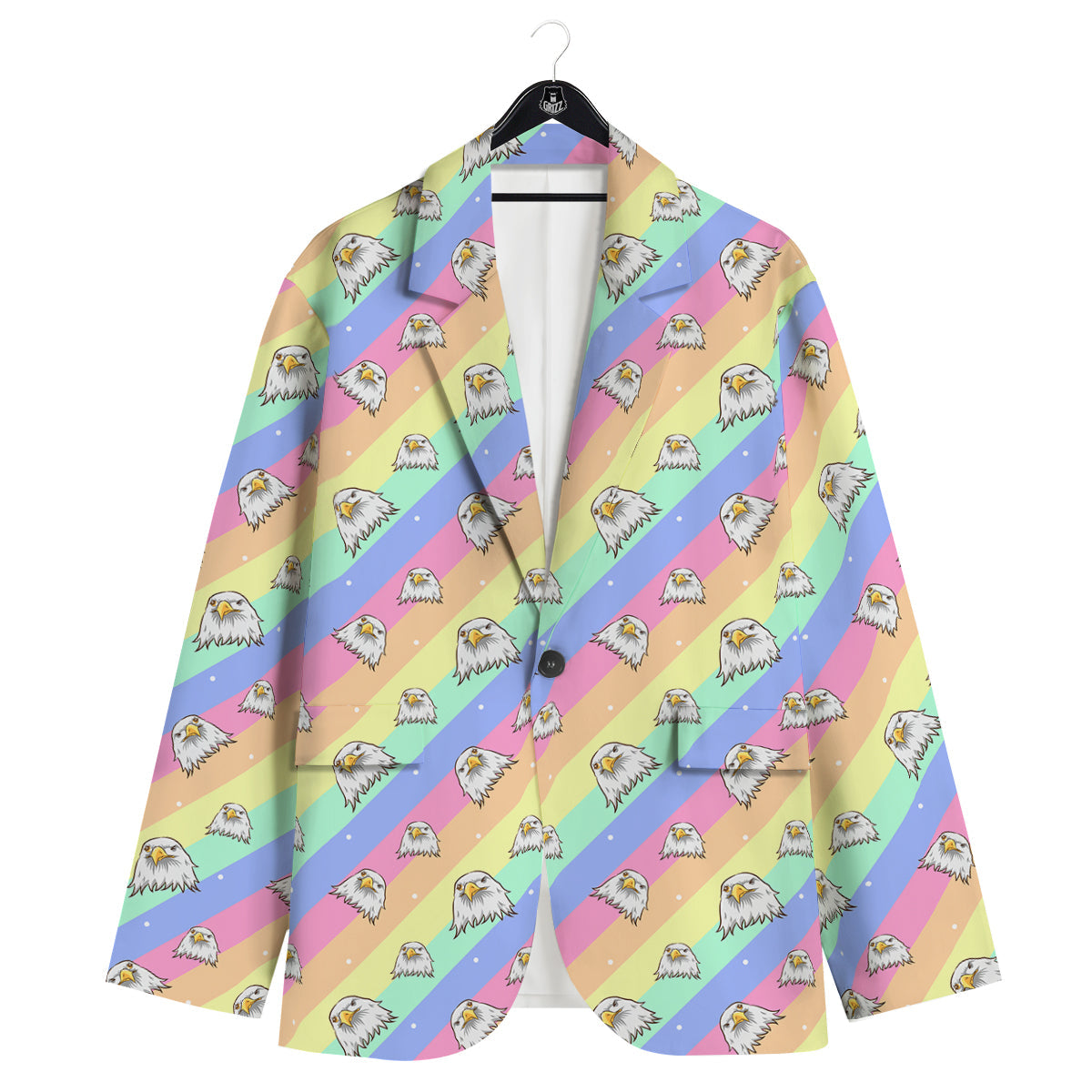 Cute Eagle Rainbow Print Pattern Men's Sport Coat