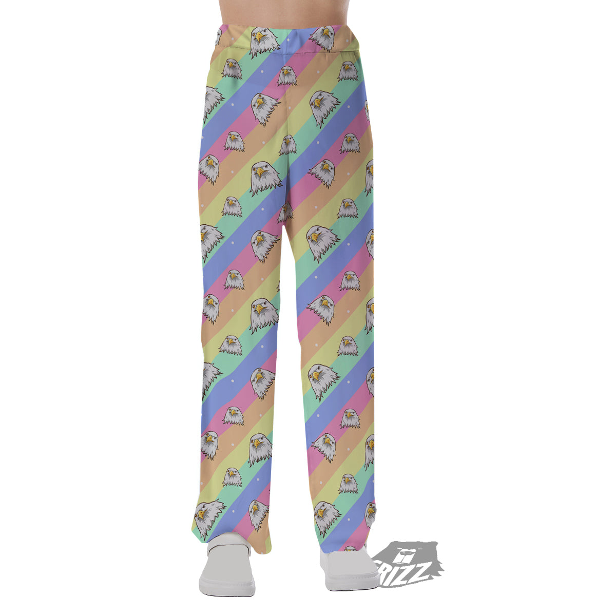 Cute Eagle Rainbow Print Pattern Pajama Pants