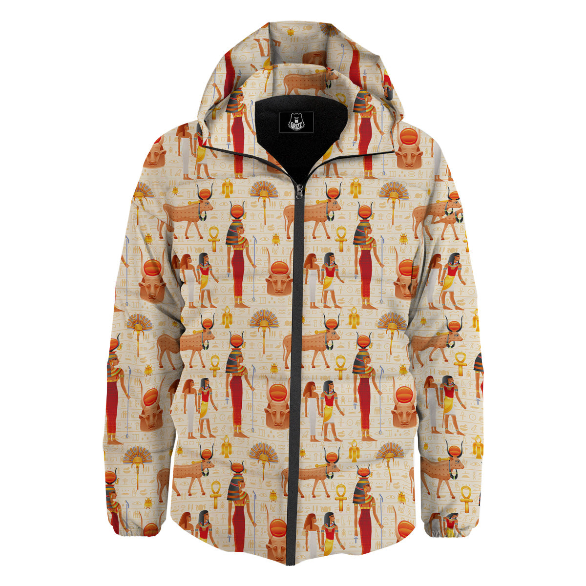 Egyptian Cow Hathor Goddess Print Pattern Down Jacket