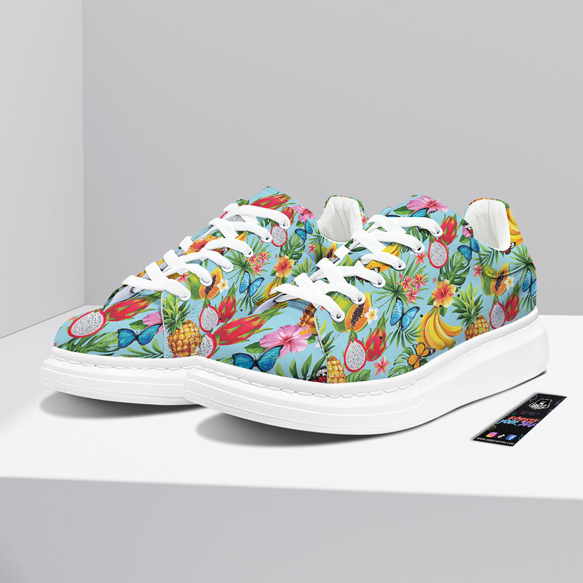 Fruits Jungle Tropical Print Pattern Platform Shoes