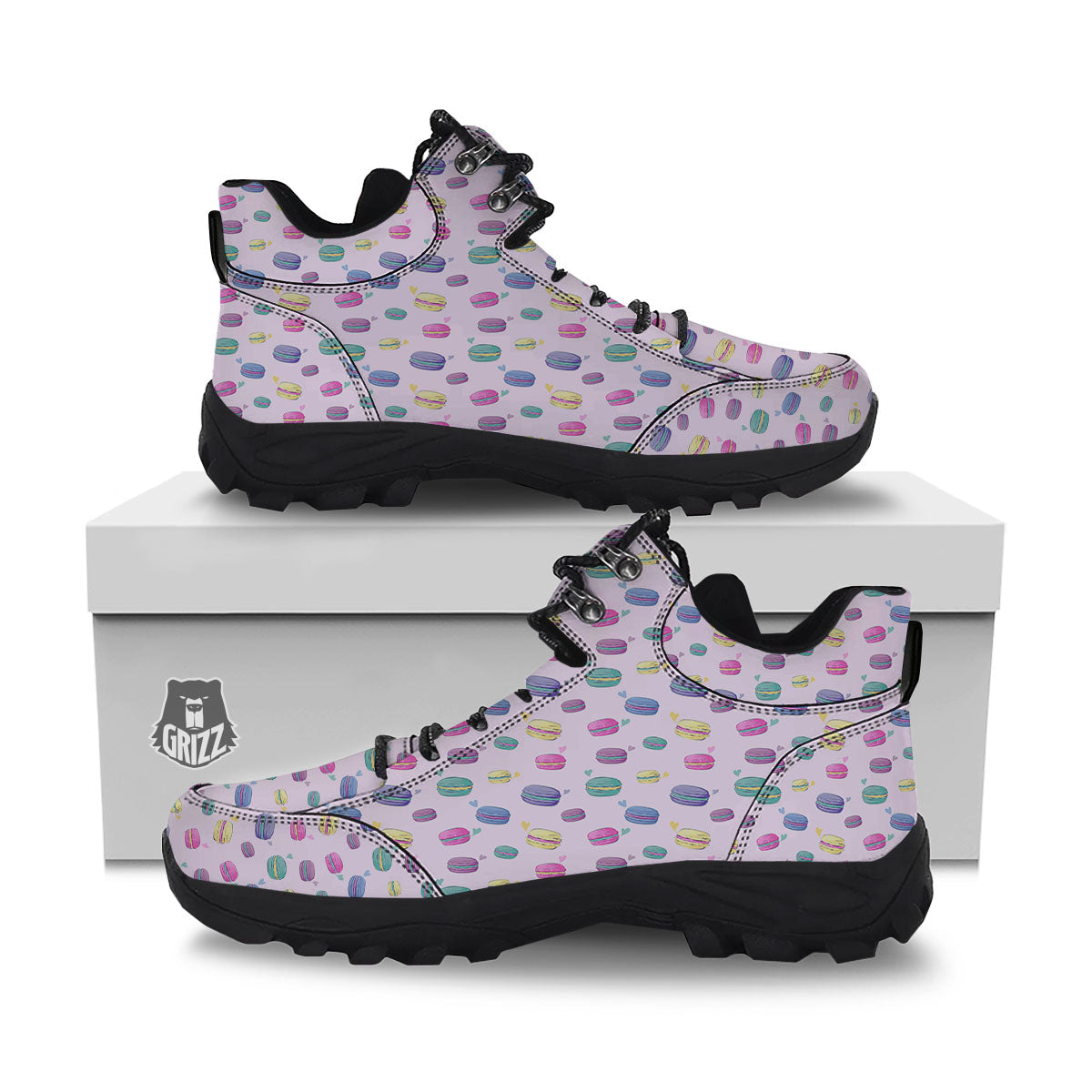 Macaron Print Pattern Hiking Shoes