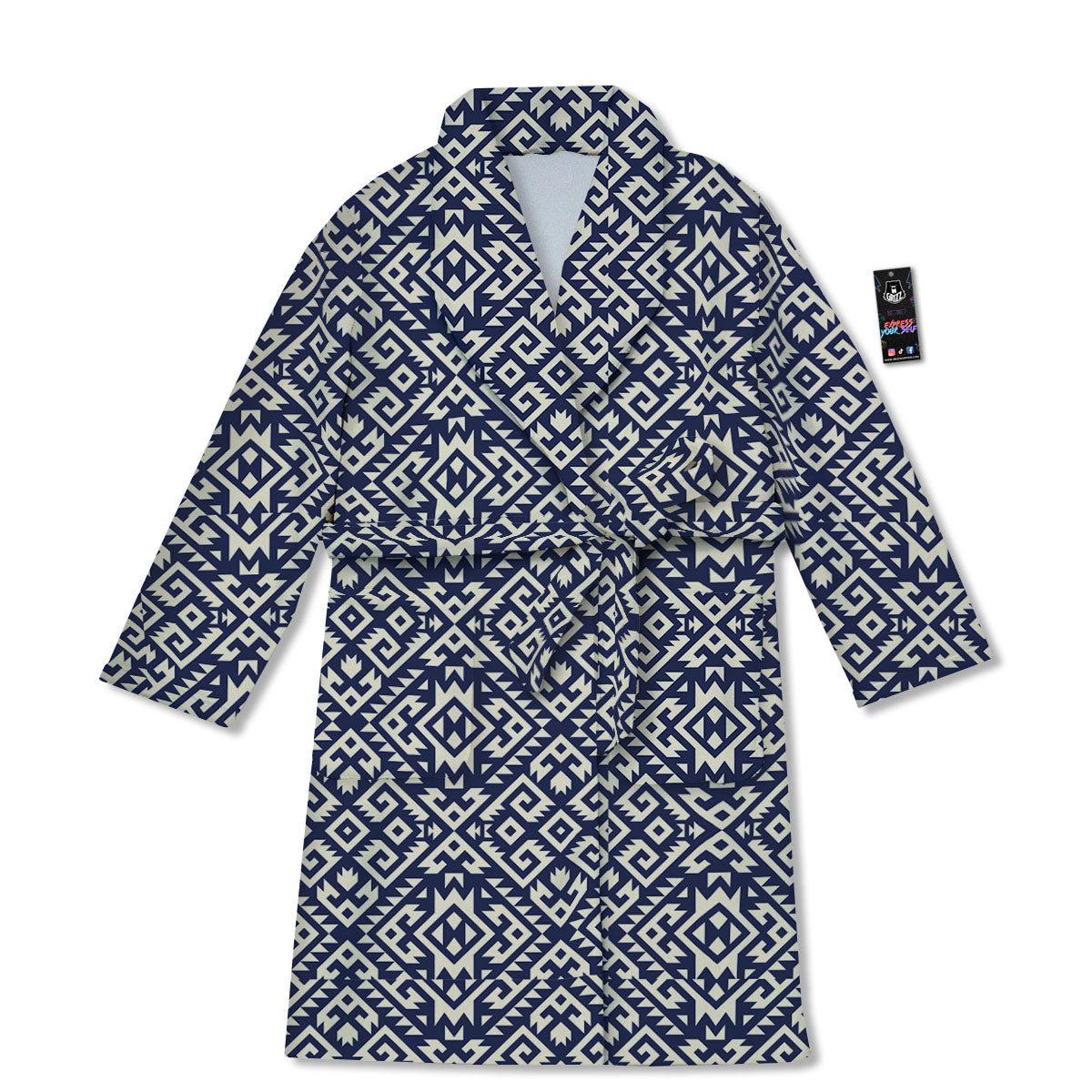 Navajo Native Indian Print Pattern Bathrobe