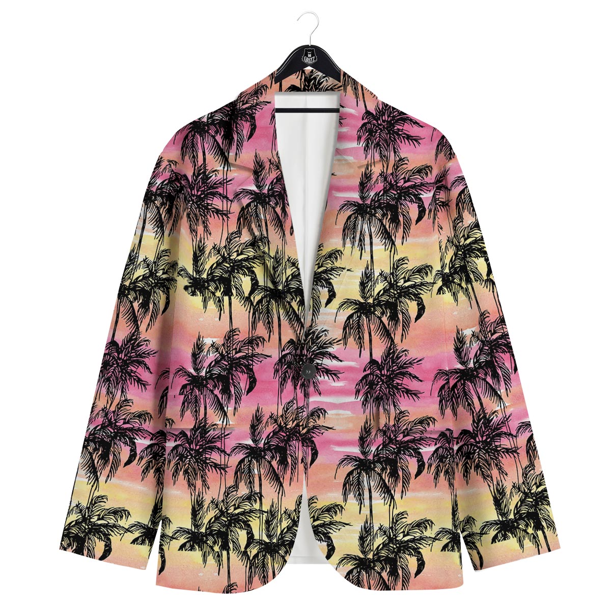Palm Tree Sunset Print Pattern Men's Sport Coat
