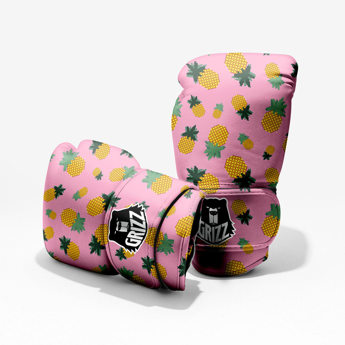 Pineapple Pixel Print Pattern Pro Boxing Glove