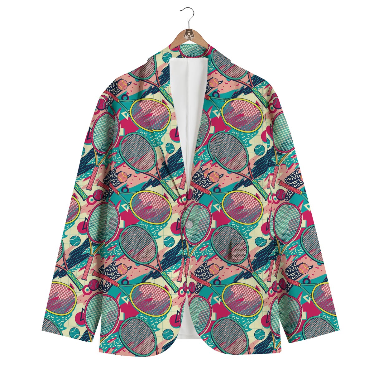 Tennis Retro Print Pattern Men's Blazer – Grizzshopping