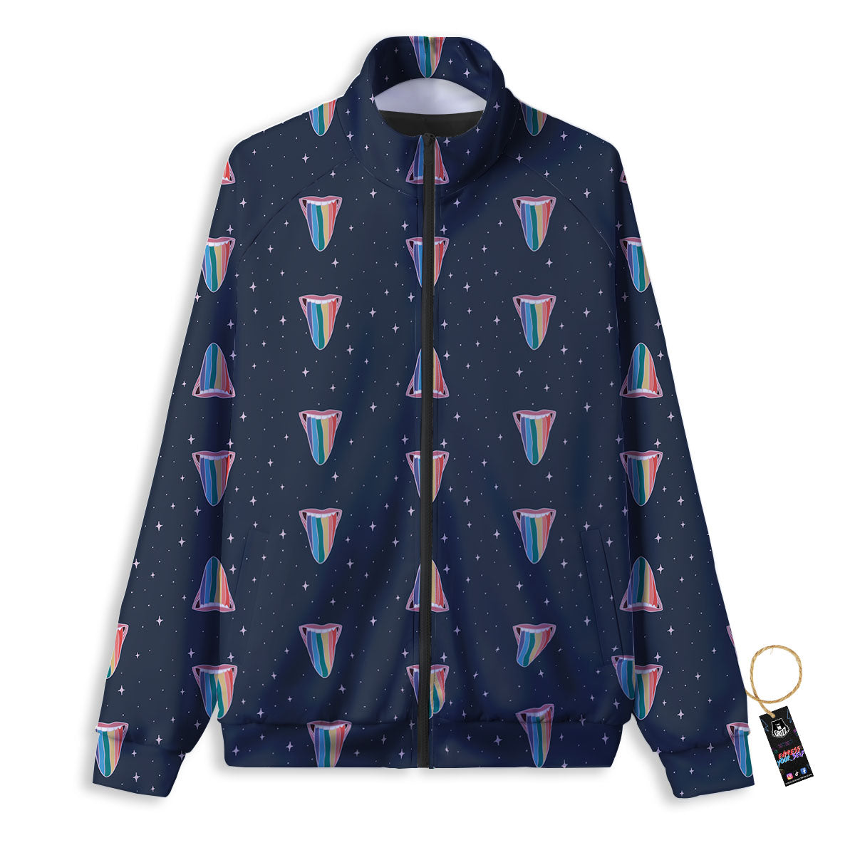 Tongue Gay Pride Print Pattern Track Jacket