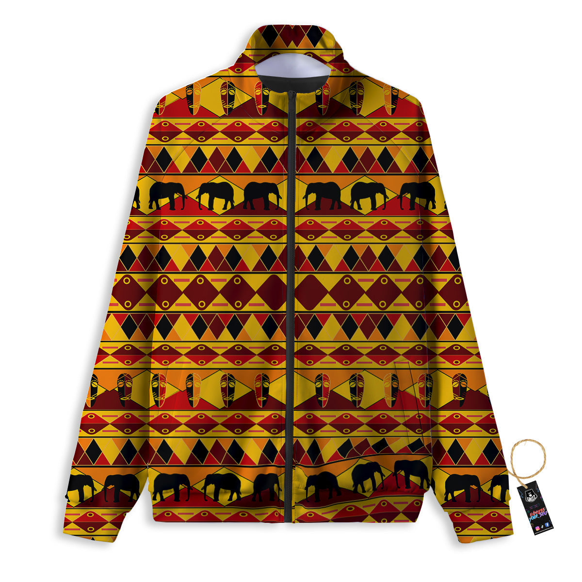 Traditional African Ethnic Print Pattern Track Jacket