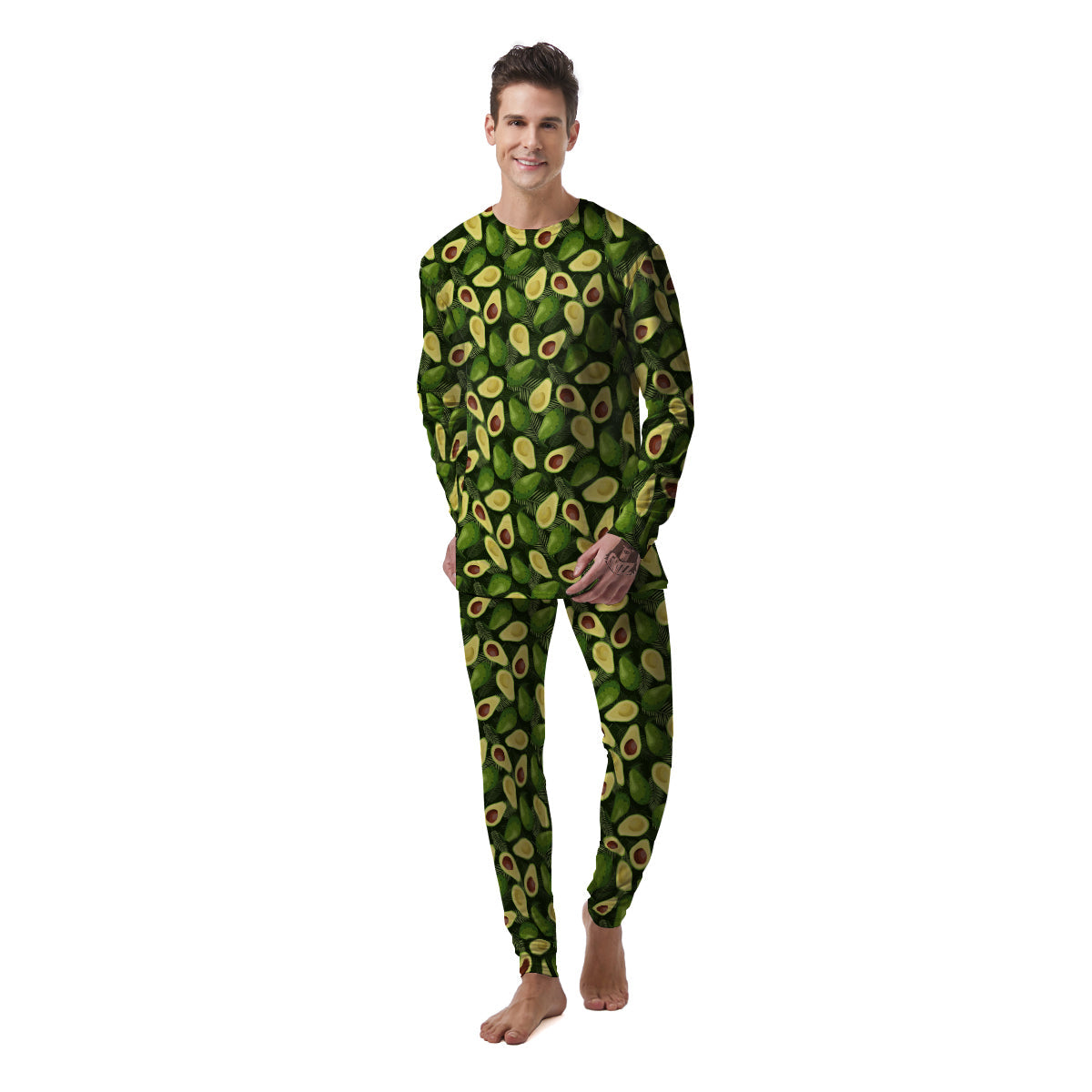Avocado Half Cut Print Pattern Men's Pajamas