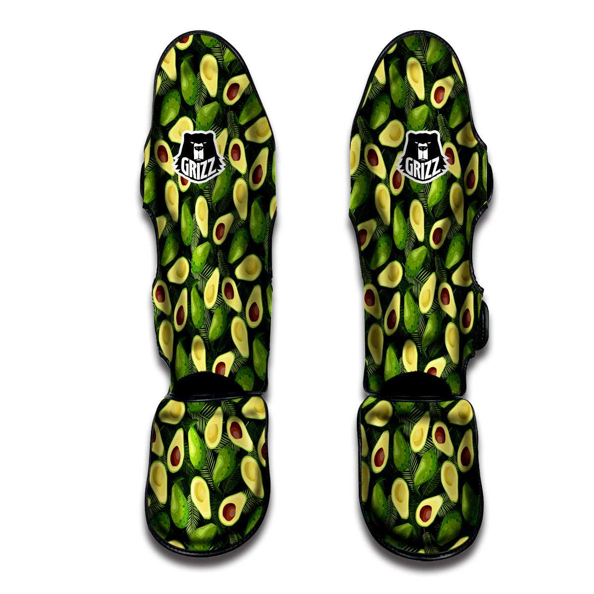 Avocado Half Cut Print Pattern Muay Thai Shin Guards