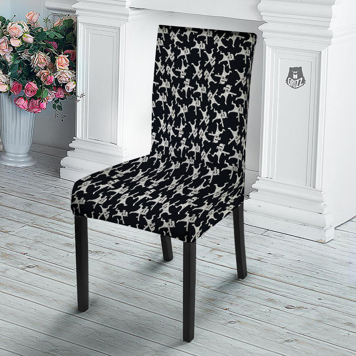 Mummy Cute Print Pattern Dining Chair Slipcover