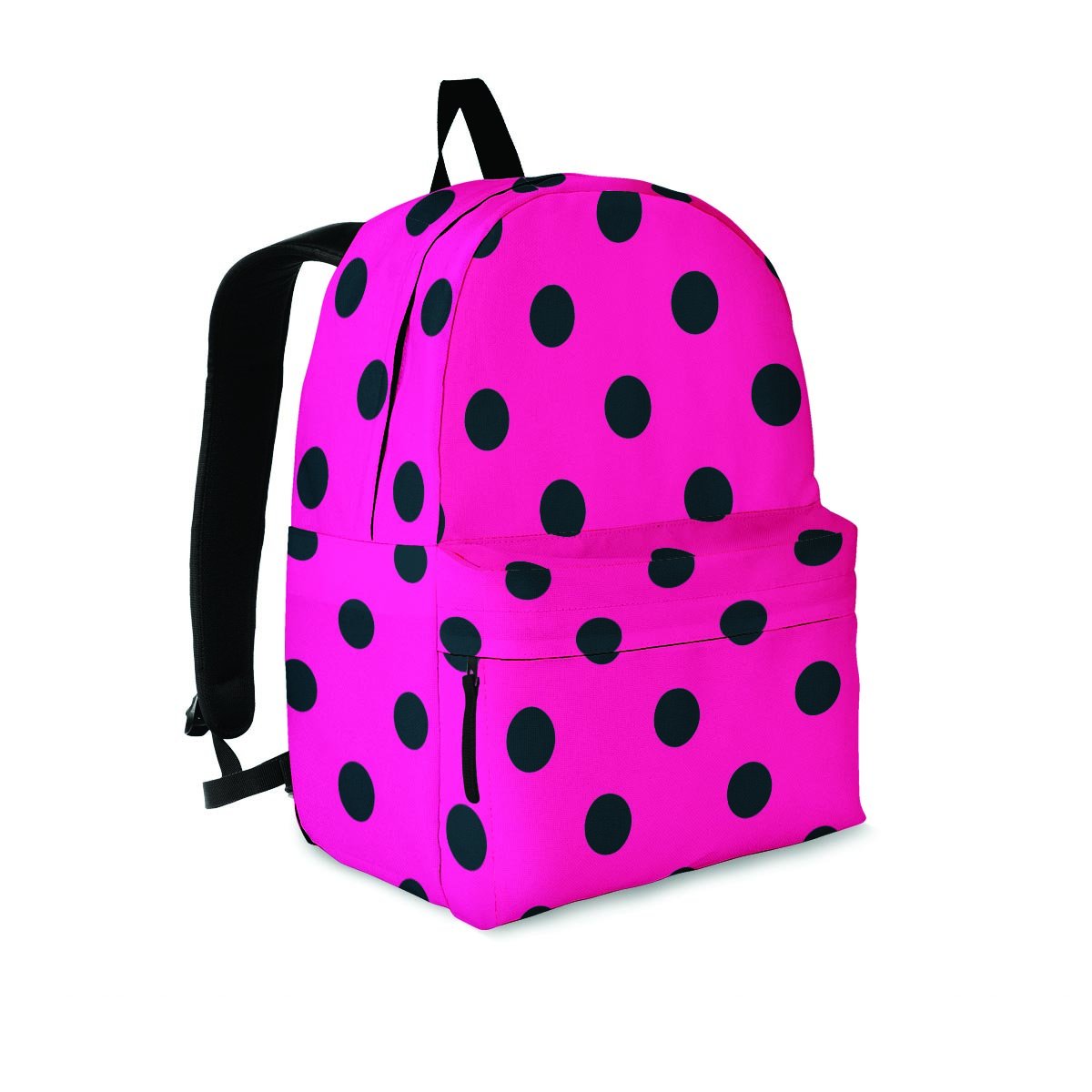 Pink And Black Polka Dot Backpack