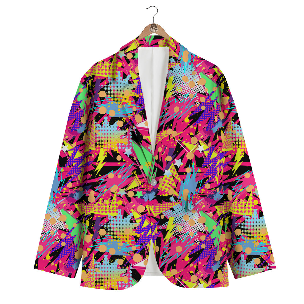 Abstract Colorful And Lightning Dot Print Pattern Men's Blazer