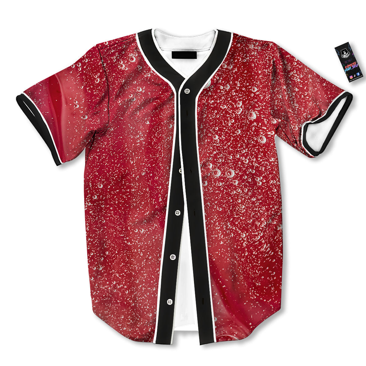 Abstract Red Liquid Baseball Jersey