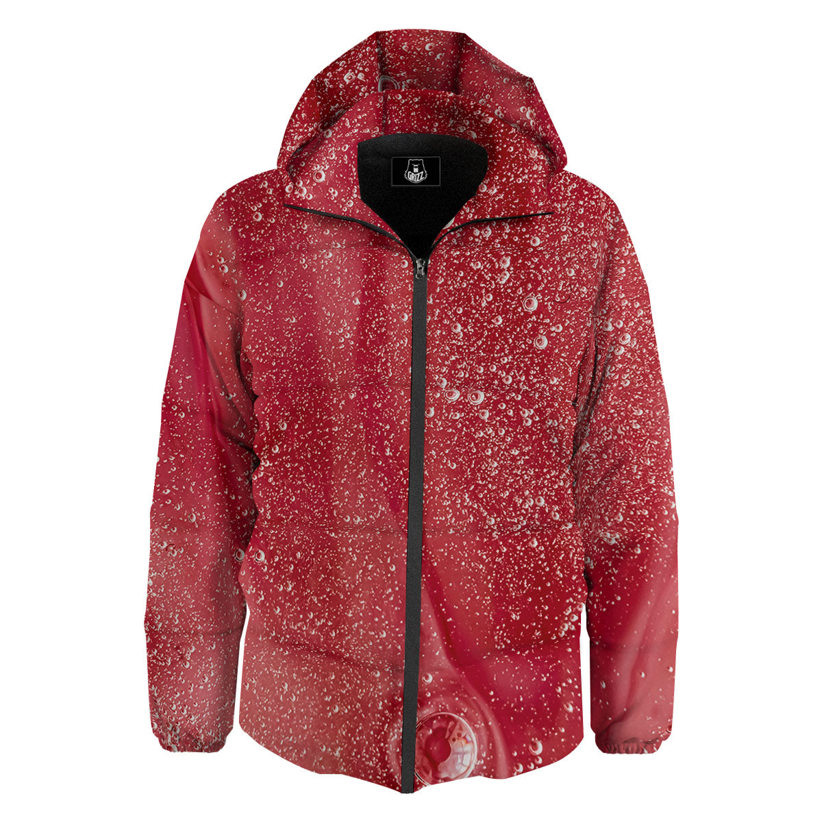 Abstract Red Liquid Down Jacket