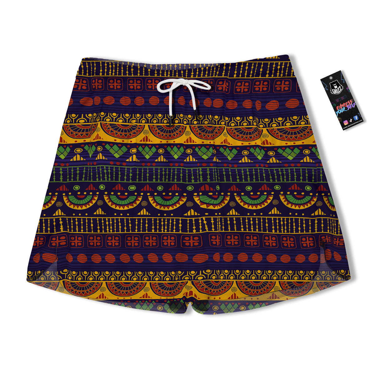 African Tribal Native Print Pattern Men's Running Shorts