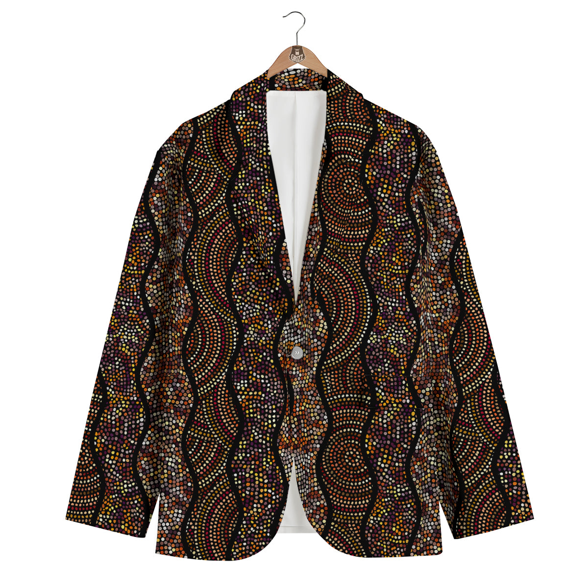 Afro African Dot Print Pattern Men's Blazer