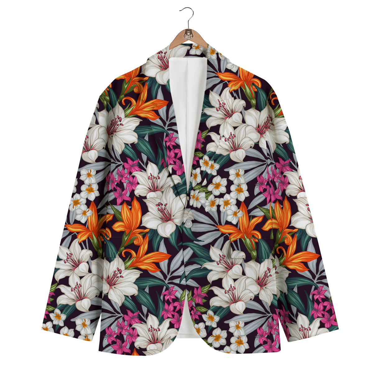 Aloha Flower Tropical Print Pattern Men's Blazer