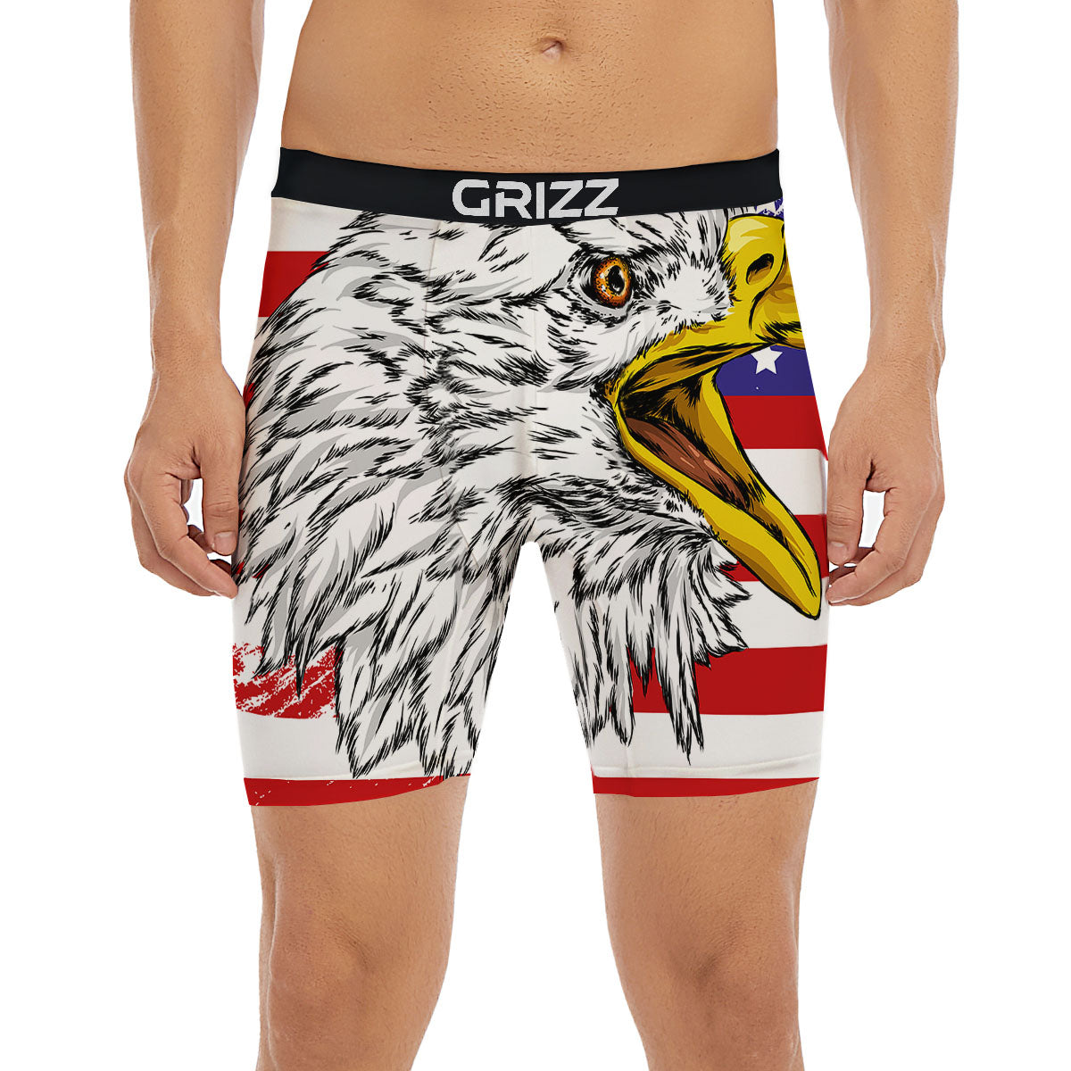 American Flag Eagle Print Boxer Briefs