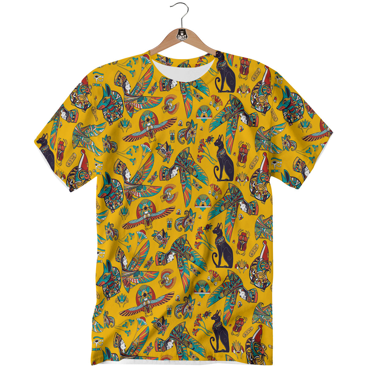 Ancient Egypt Yellow Print Pattern T-Shirt