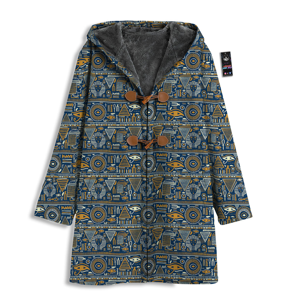 Ancient Egyptian Tribal Blue Print Pattern Men's Windbreaker Jacket