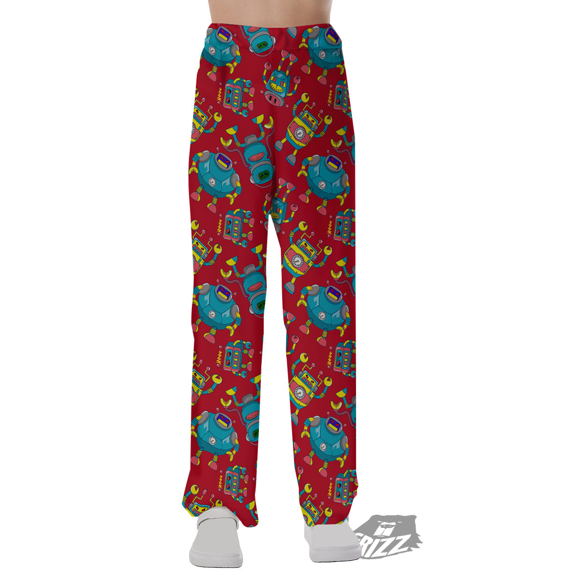 Angry Robot Print Pattern Pajama Pants