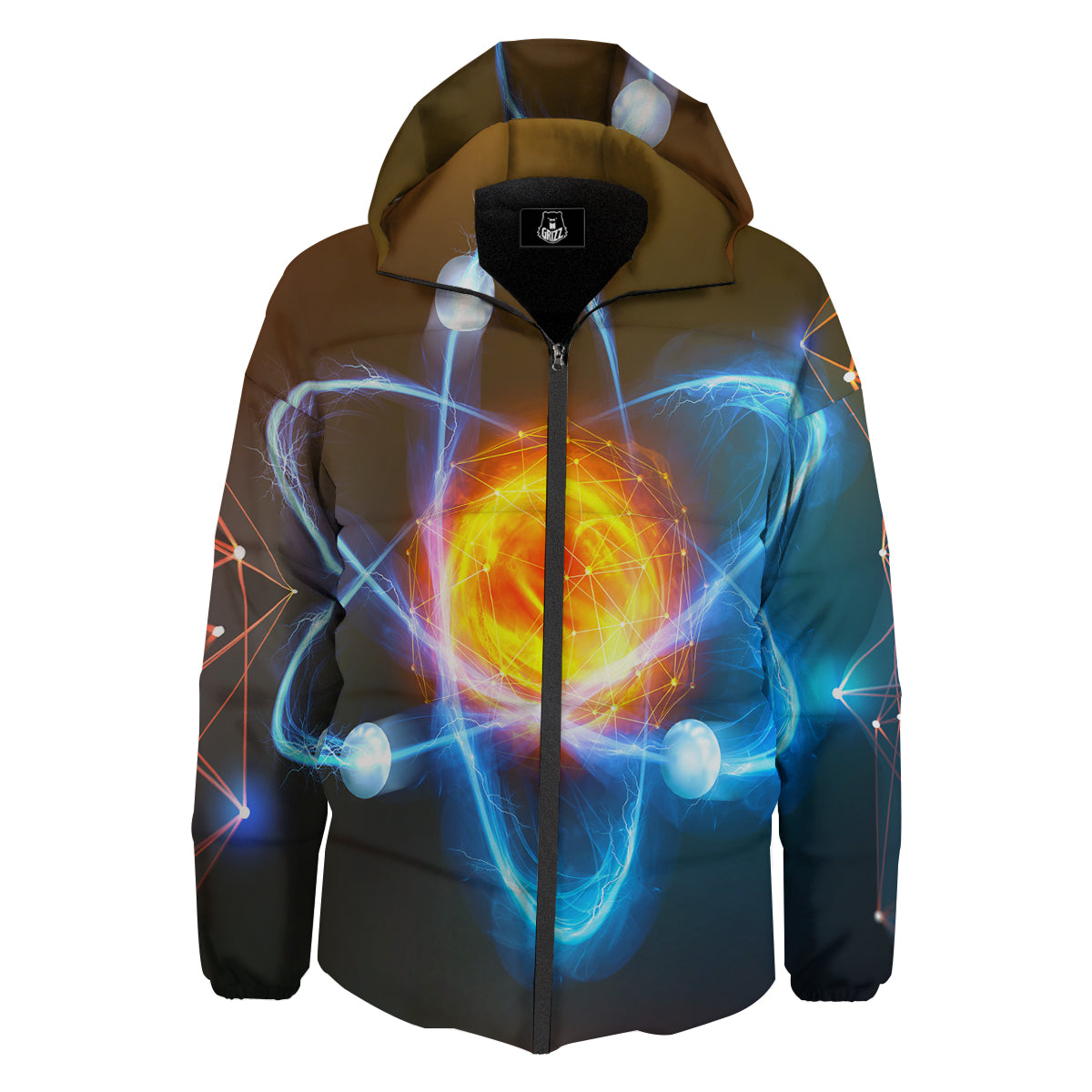 Atomic Structure Print Down Jacket