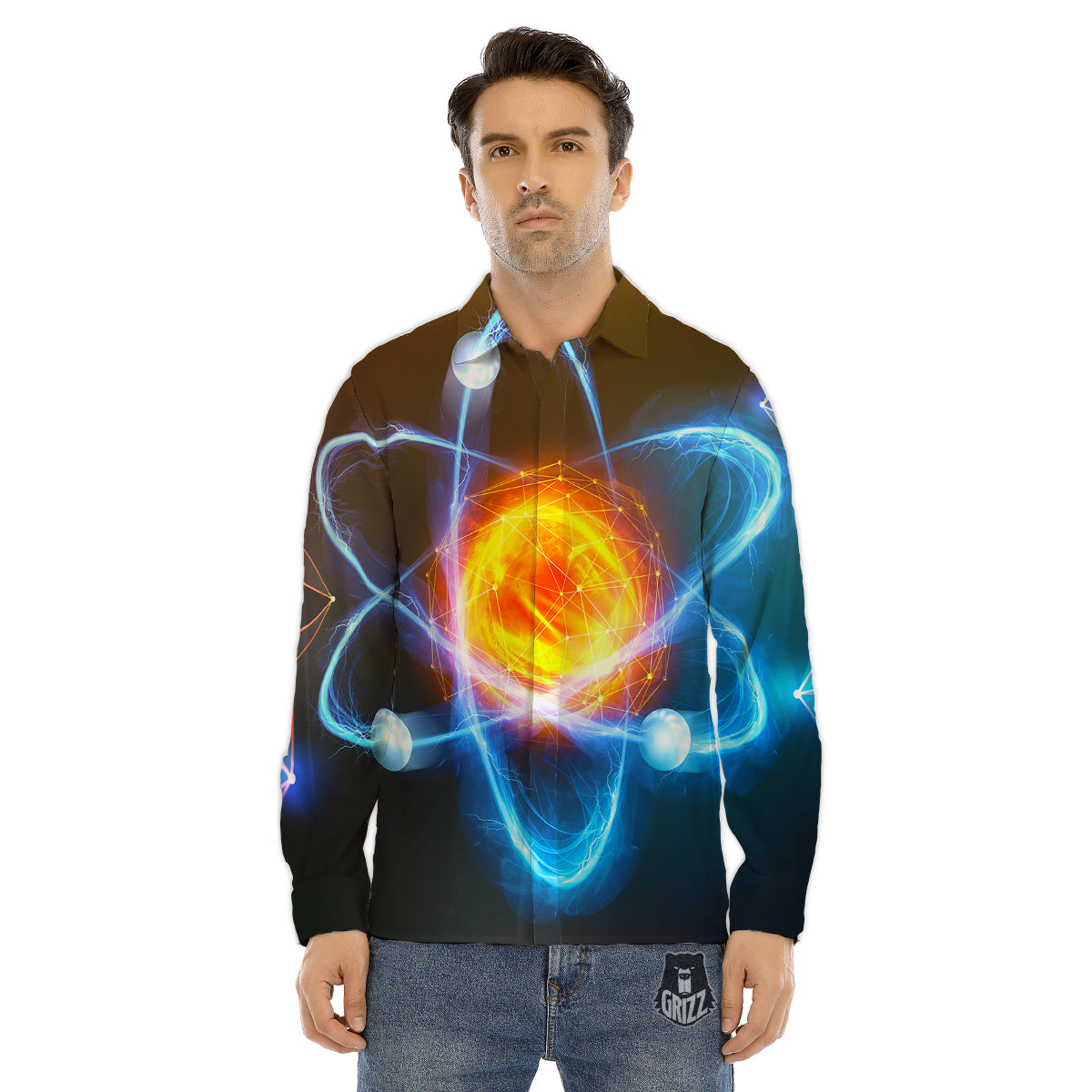 Atomic Structure Print Men's Dress Shirts