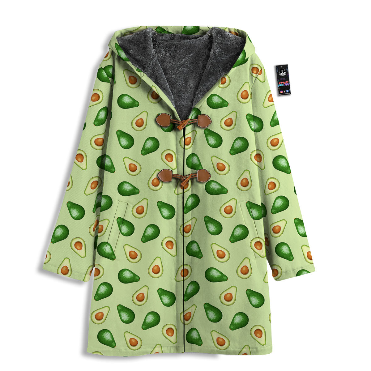 Avocado Half Cut Print Men's Windbreaker Jacket
