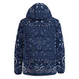 Bandana Blue Paisley Print Down Jacket