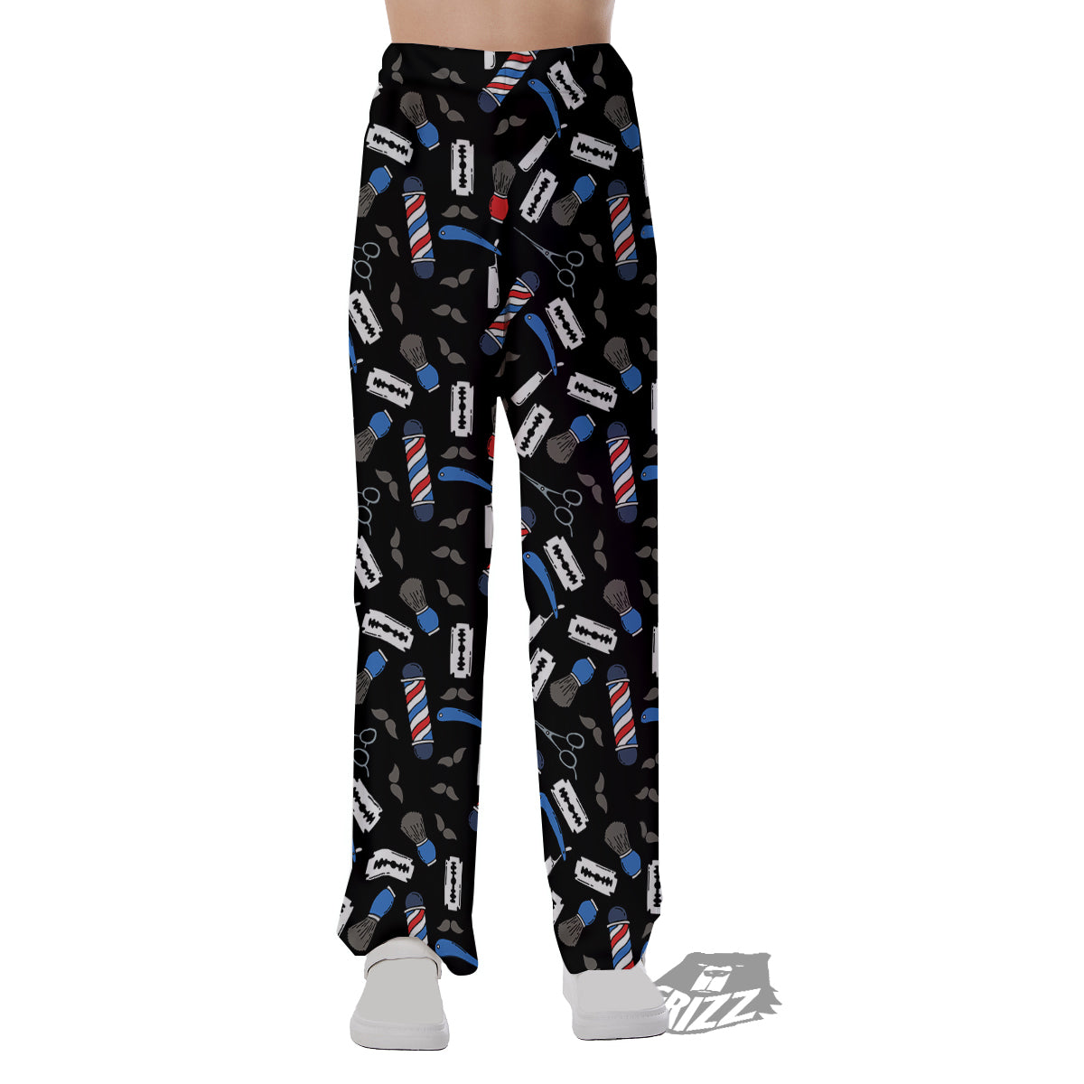 Barber Equipment Print Pattern Pajama Pants