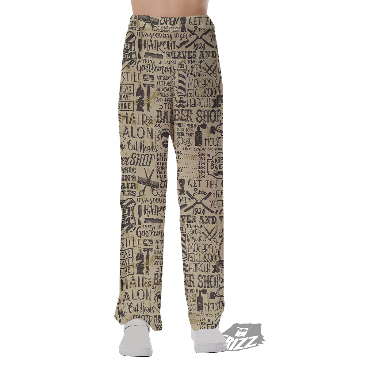 Barber Vintage Color Print Pattern Pajama Pants