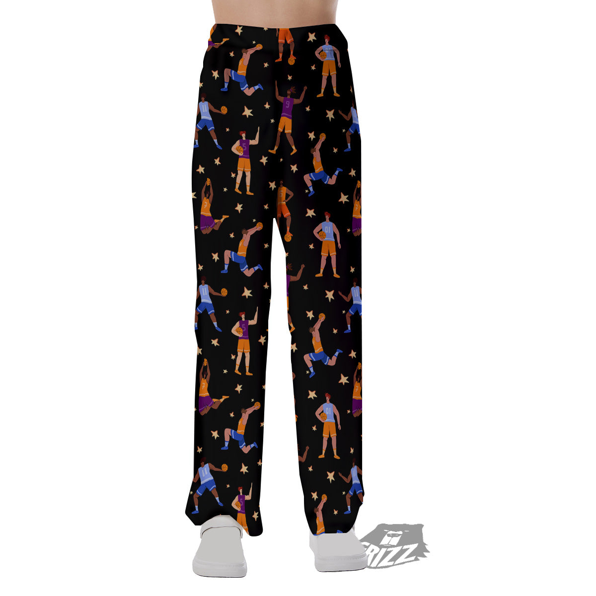 Basketball Players Funny Print Pattern Pajama Pants