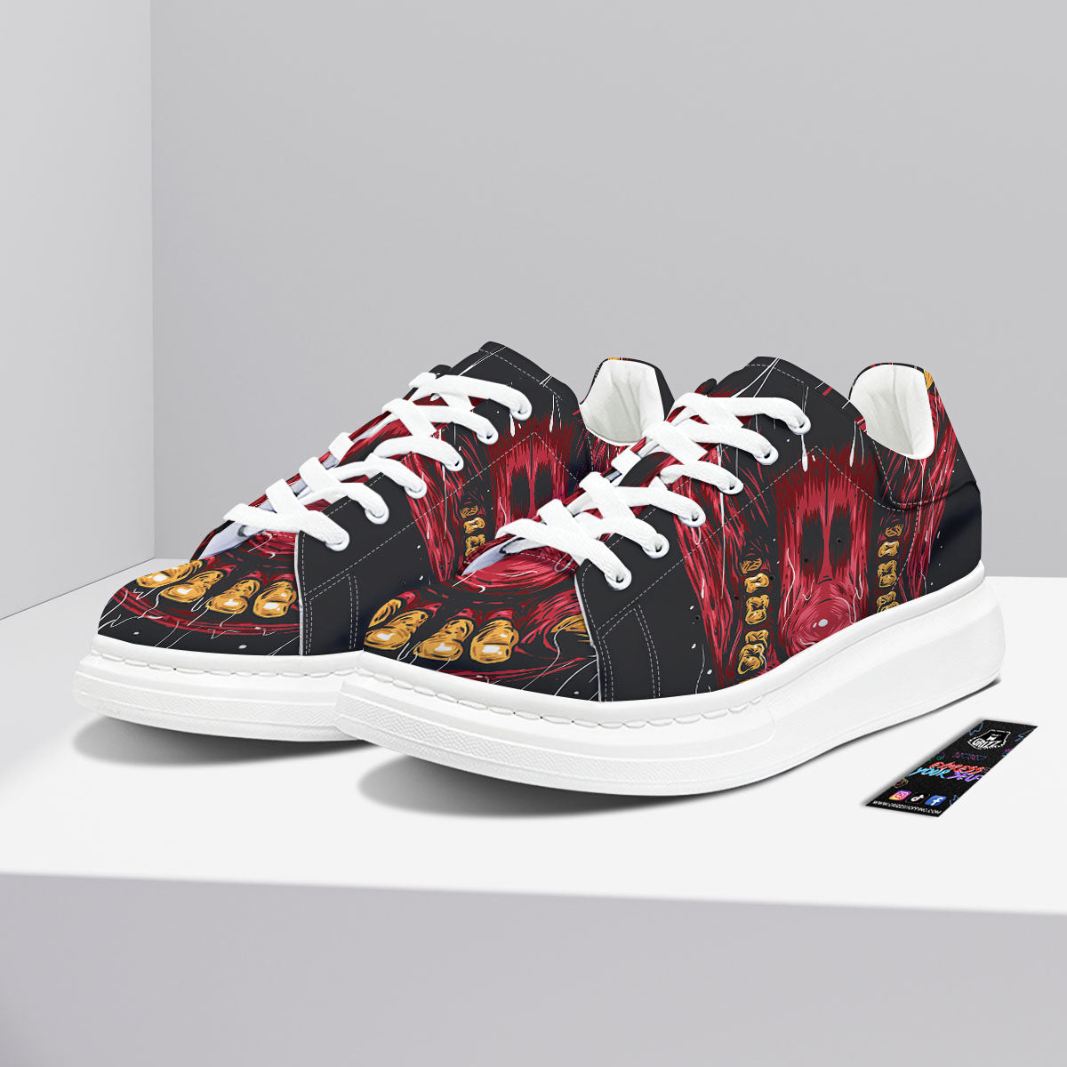 Beast Mouth Open Print Platform Shoes