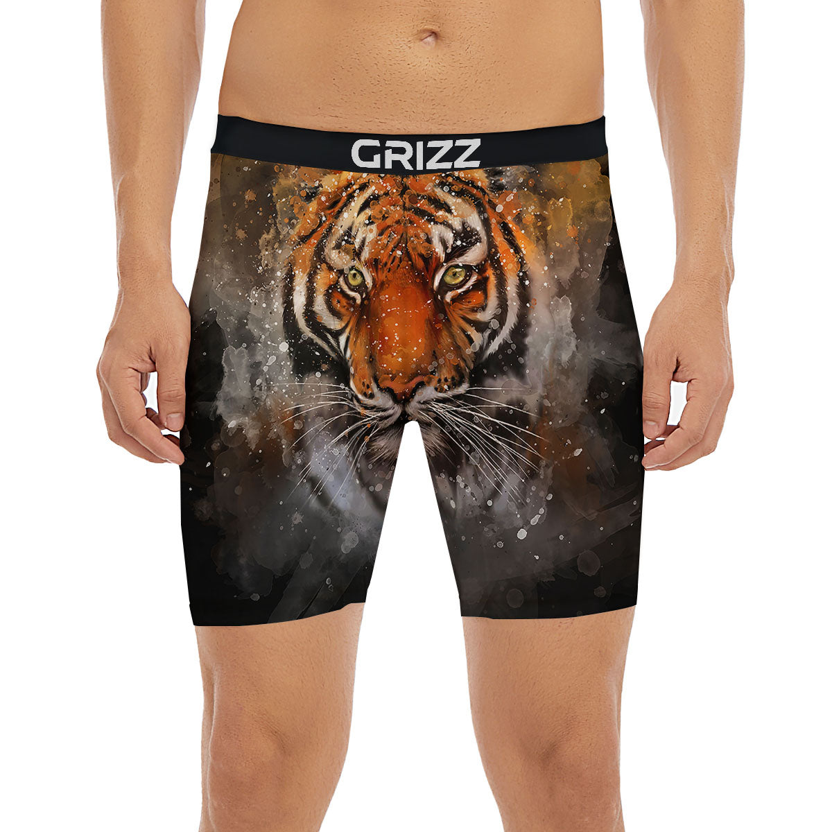 Bengal Tiger Watercolor Print Boxer Briefs