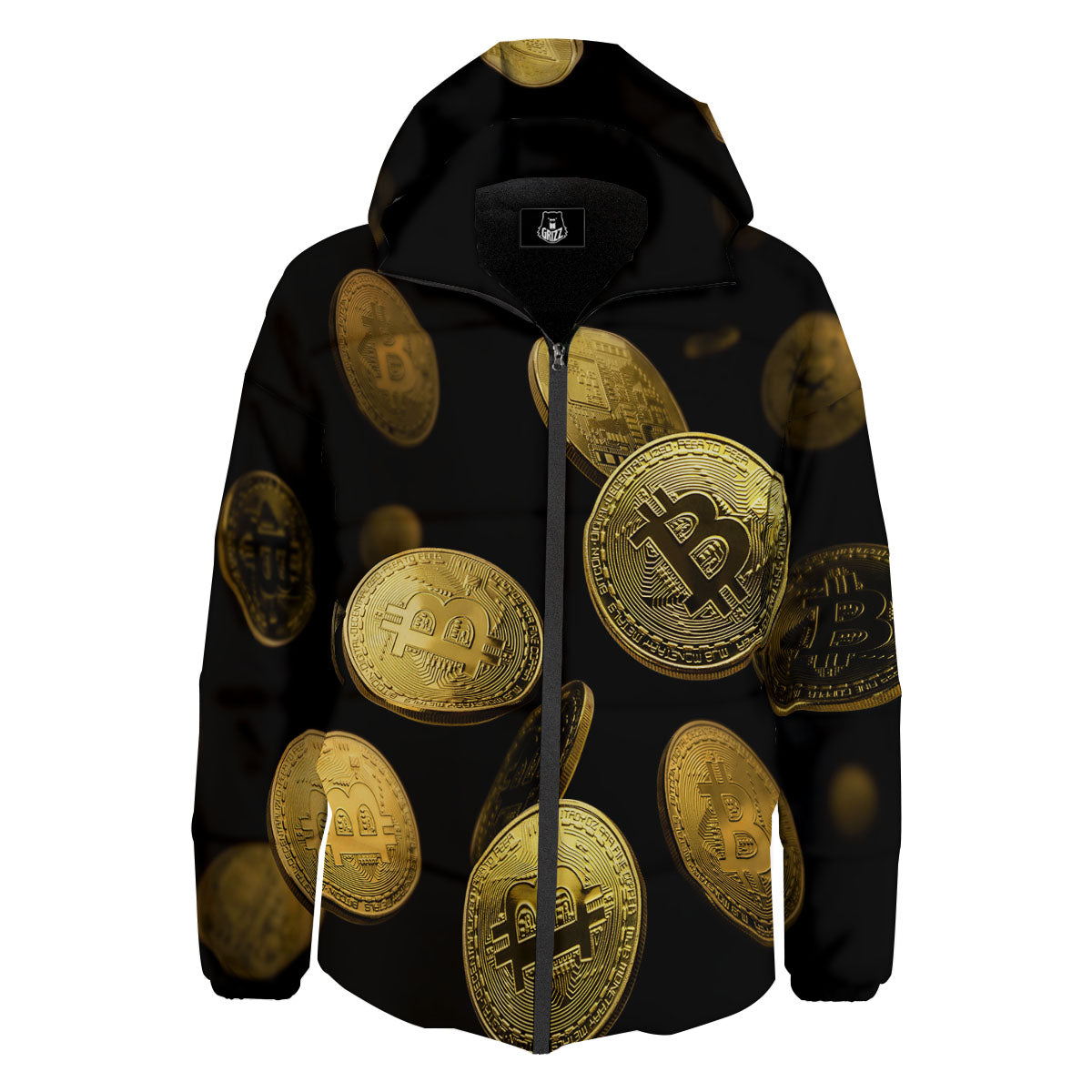 Bitcoin Falling Print Down Jacket – Grizzshopping