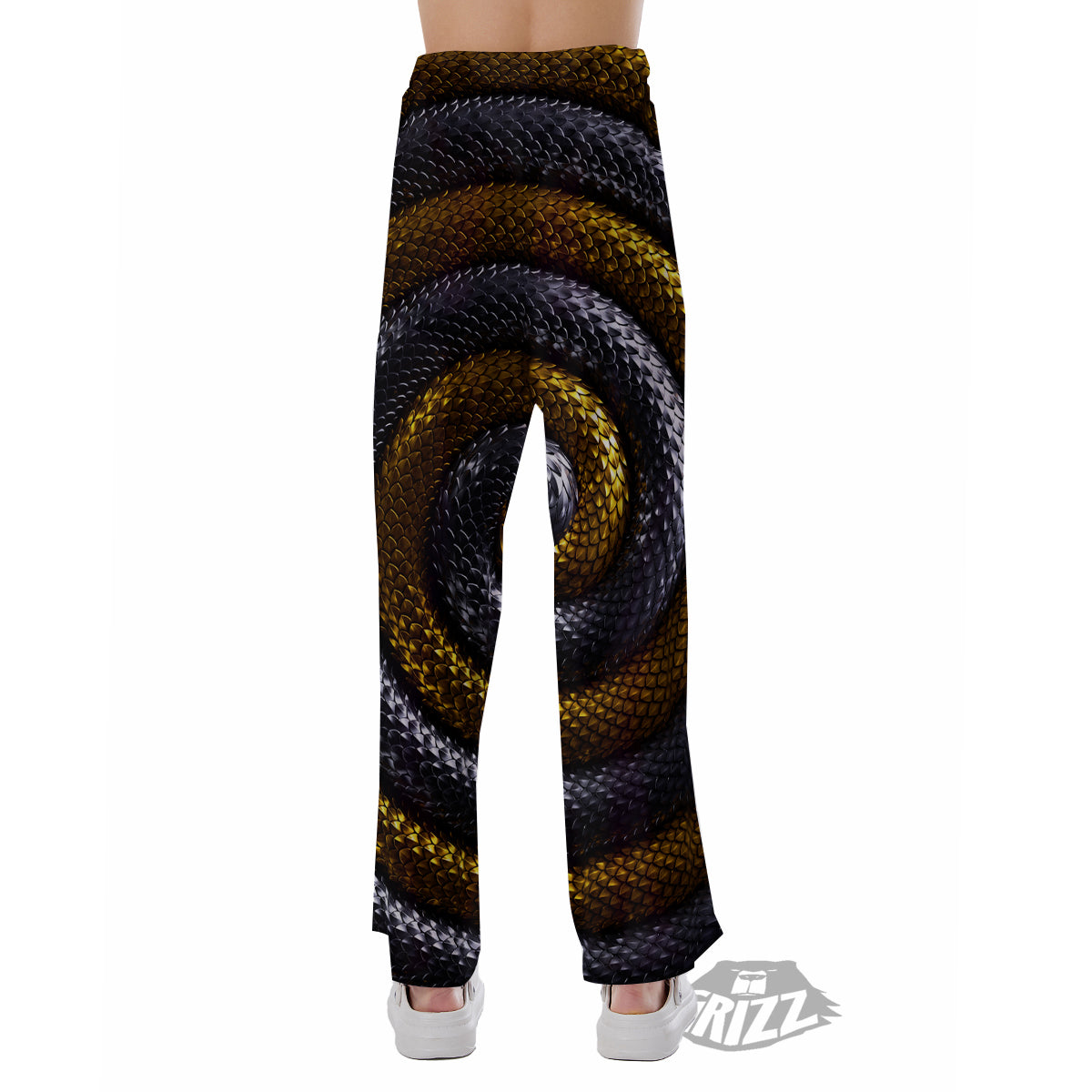 Black And Gold Twisted Snakes Print Pajama Pants – Grizzshopping