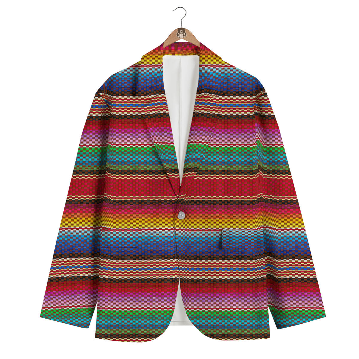 Blanket Mexican Colorful Print Pattern Men's Blazer