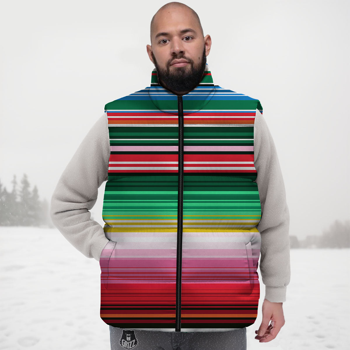 Blanket Mexican Serape Print Pattern Down Vest