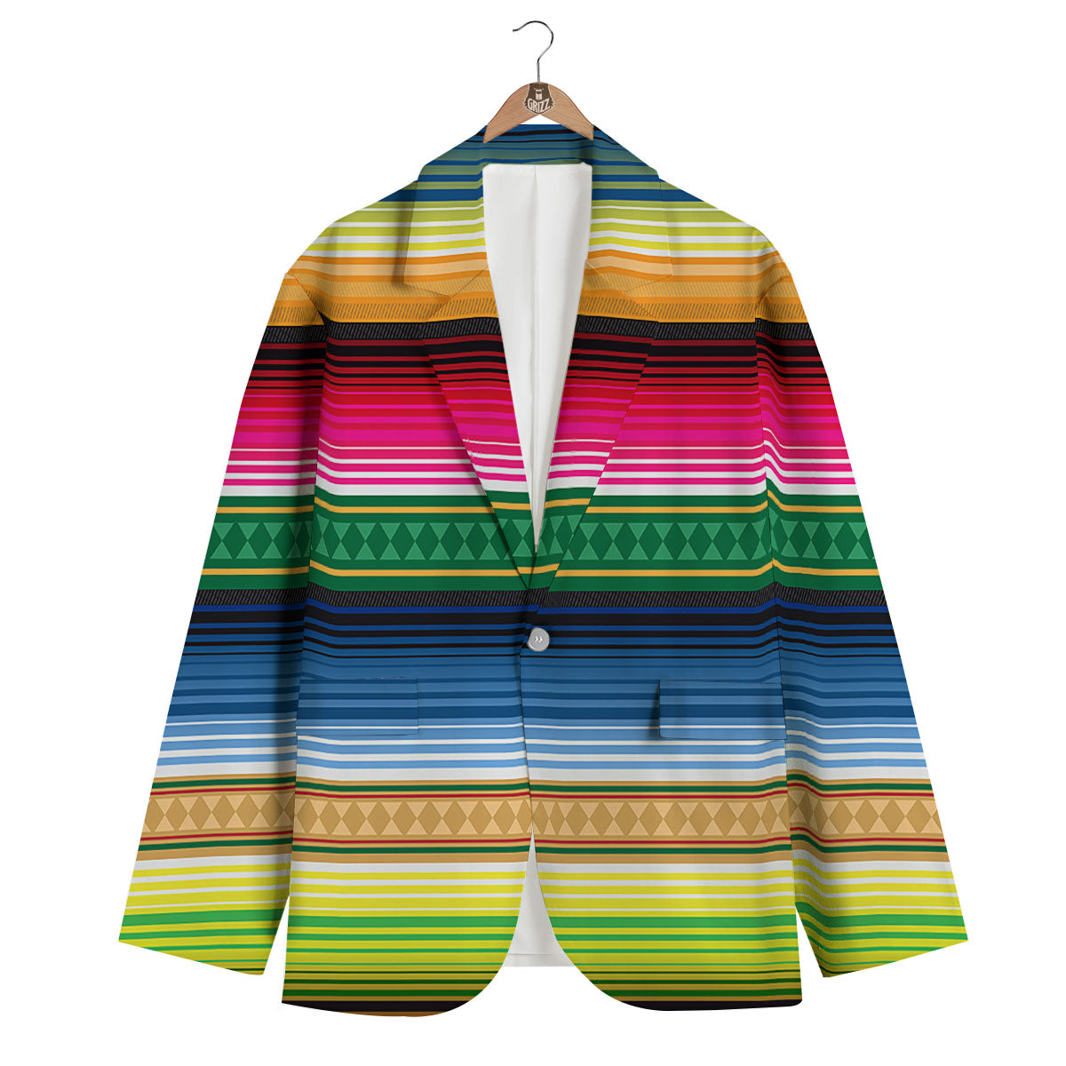 Blanket Mexican Striped Print Pattern Men's Blazer