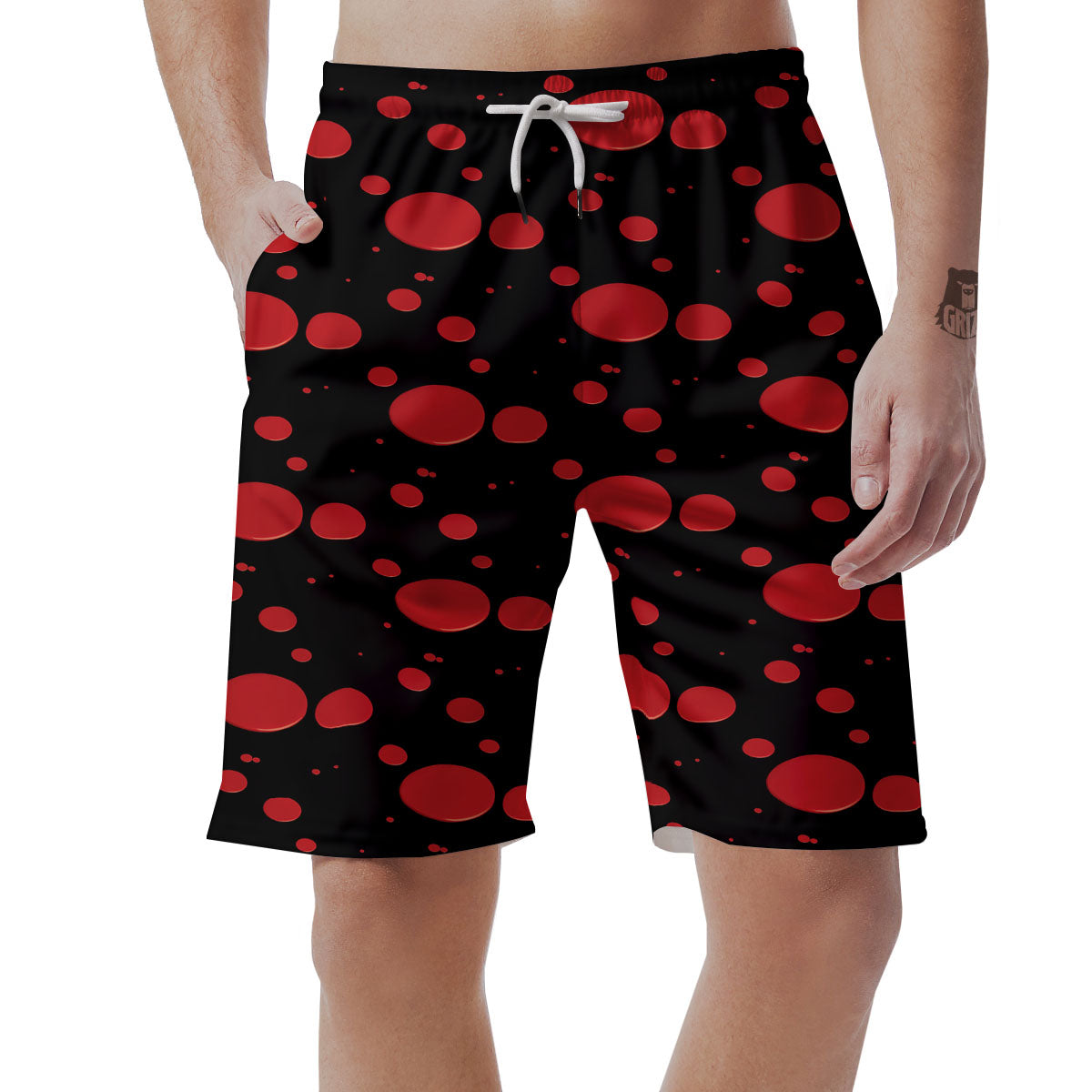 Blood Drop Red Print Pattern Men's Shorts