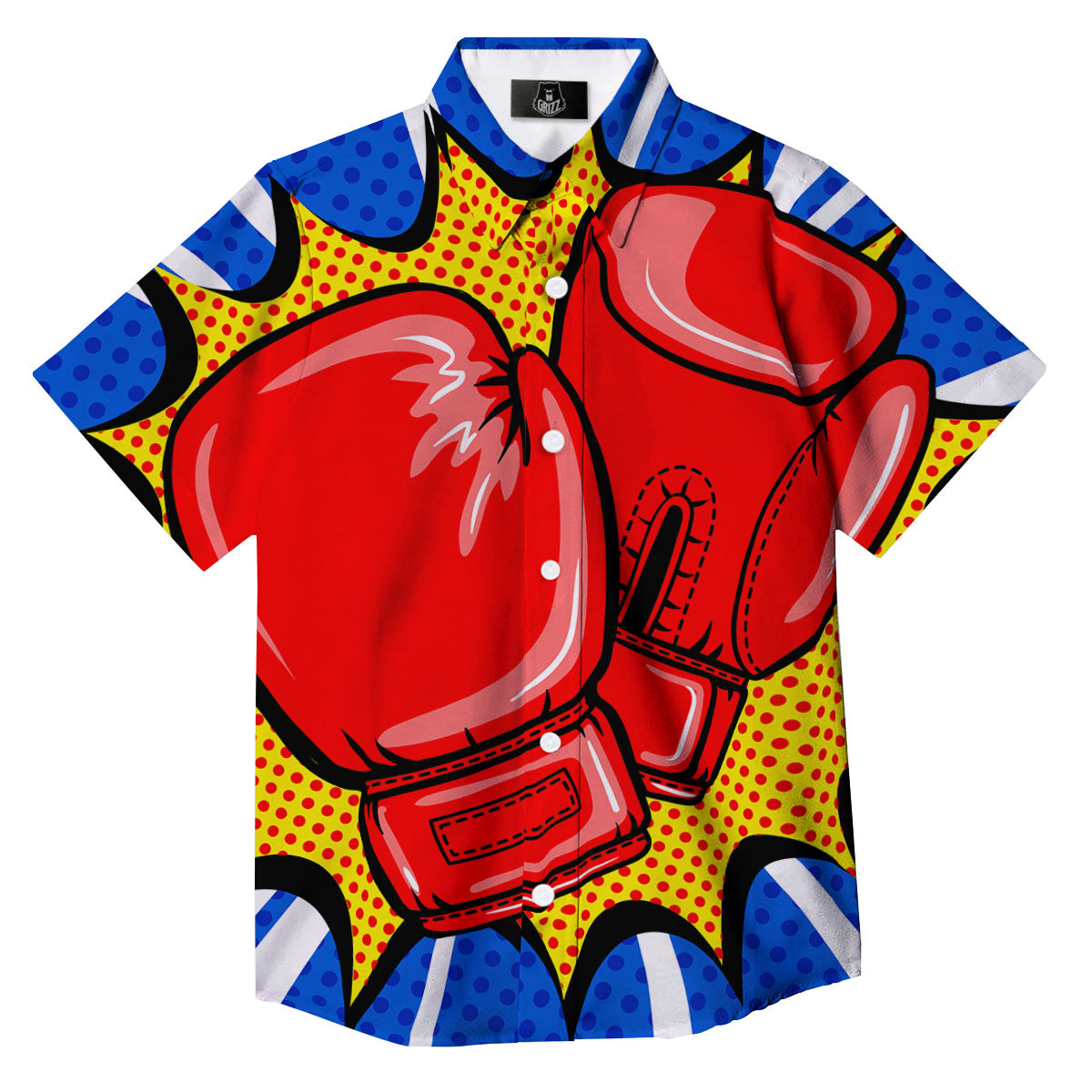 Boxing Gloves Pop Art Print Button Up Shirt