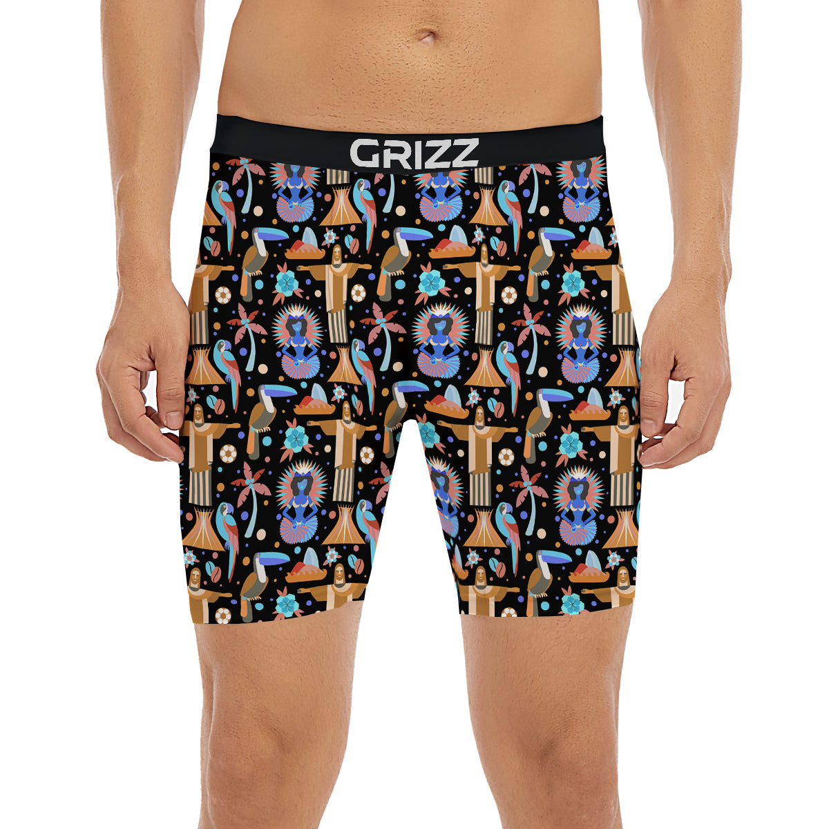 Brazil Symbols Country Print Pattern Boxer Briefs