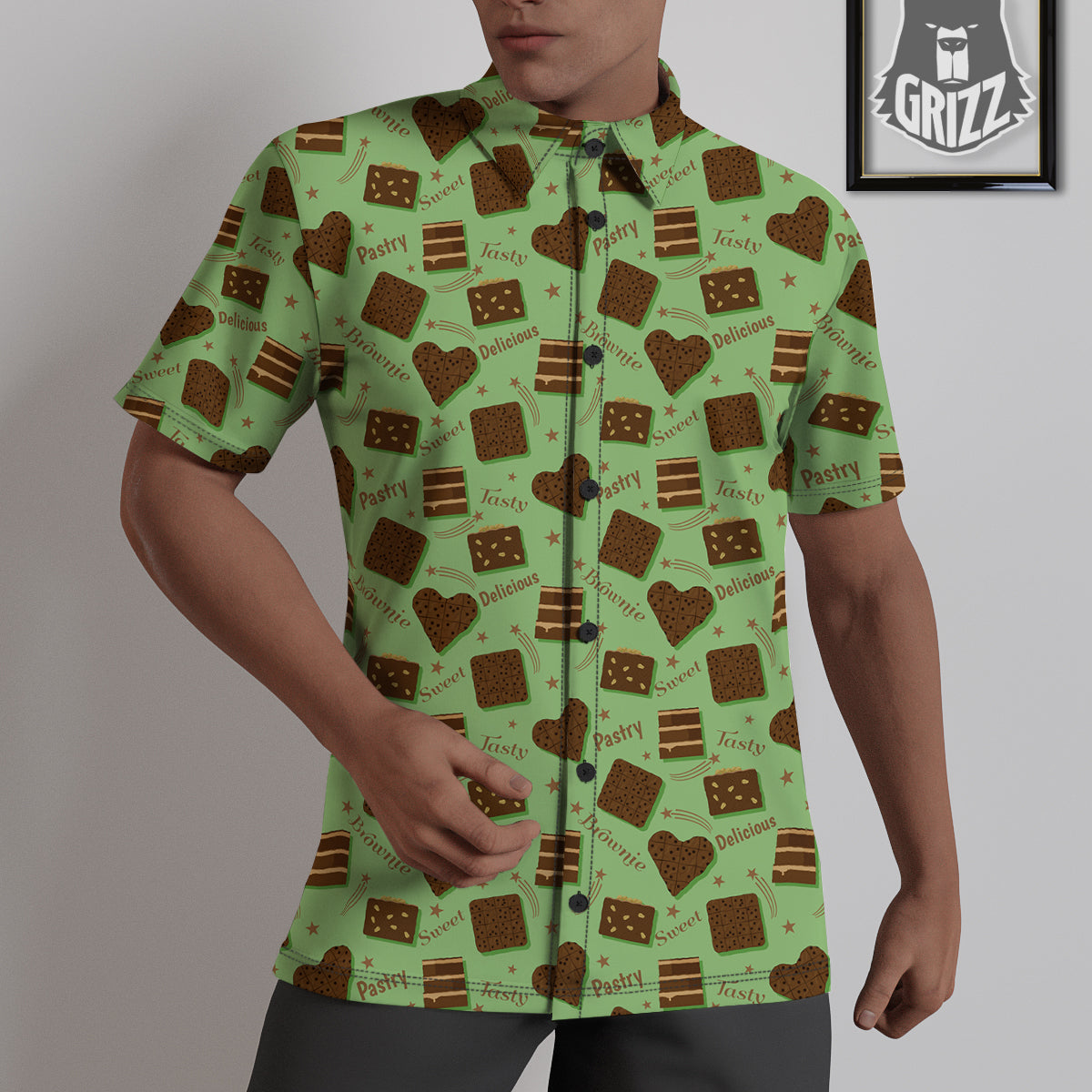 Brownie Delicious Print Pattern Untucked Shirts