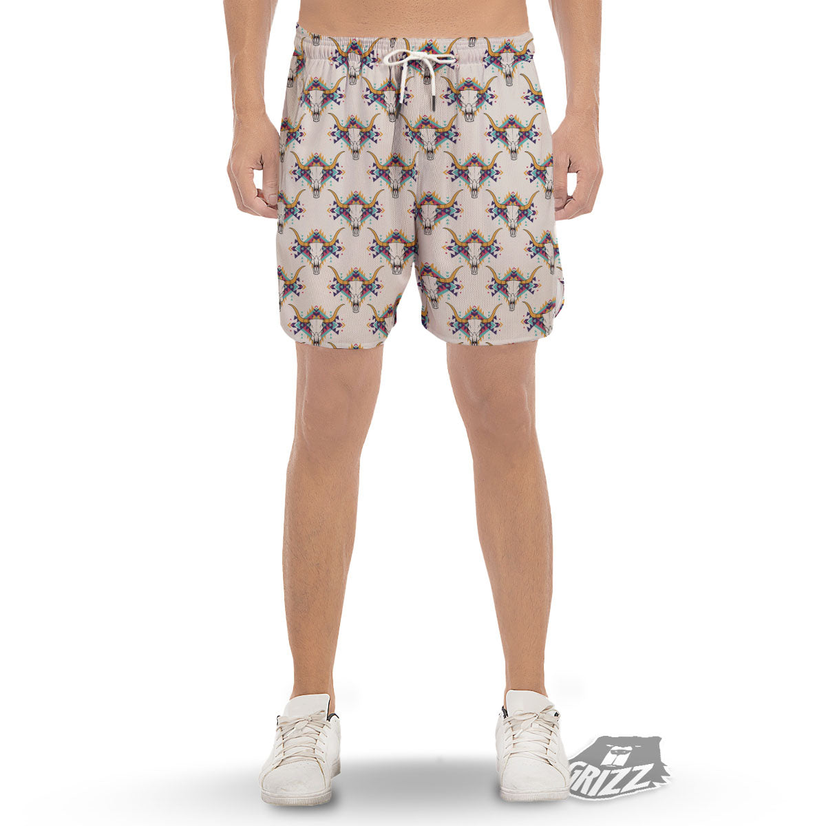 Buffalo Native Print Pattern Men's Gym Shorts