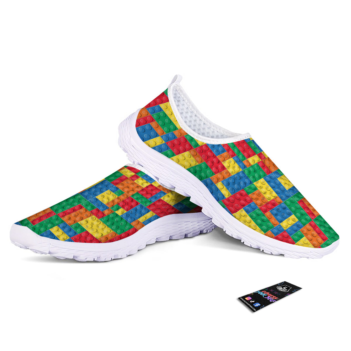 Building Blocks Colorful Plastic Print Nurse Shoes