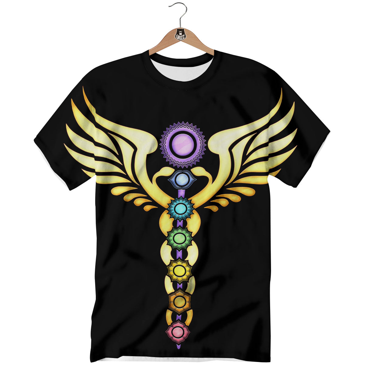 Caduceus 7 Chakras Print T-Shirt